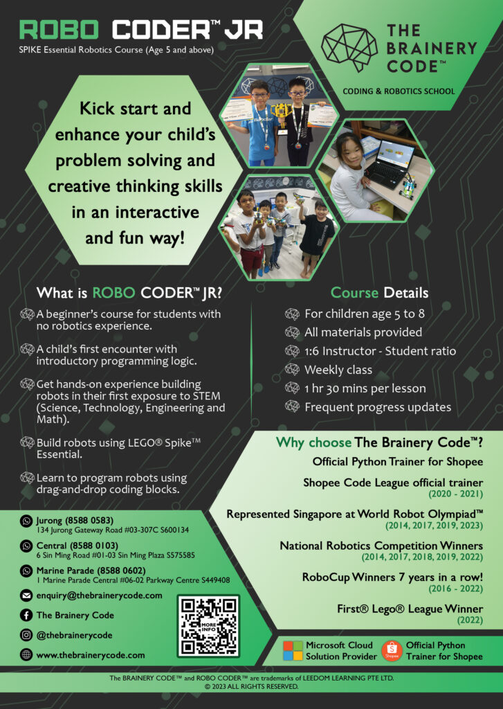 Robo Coder Jr: Introductory robotics course — The Brainery Code